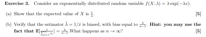 Solved Exercise 3. Consider an exponentially distributed | Chegg.com