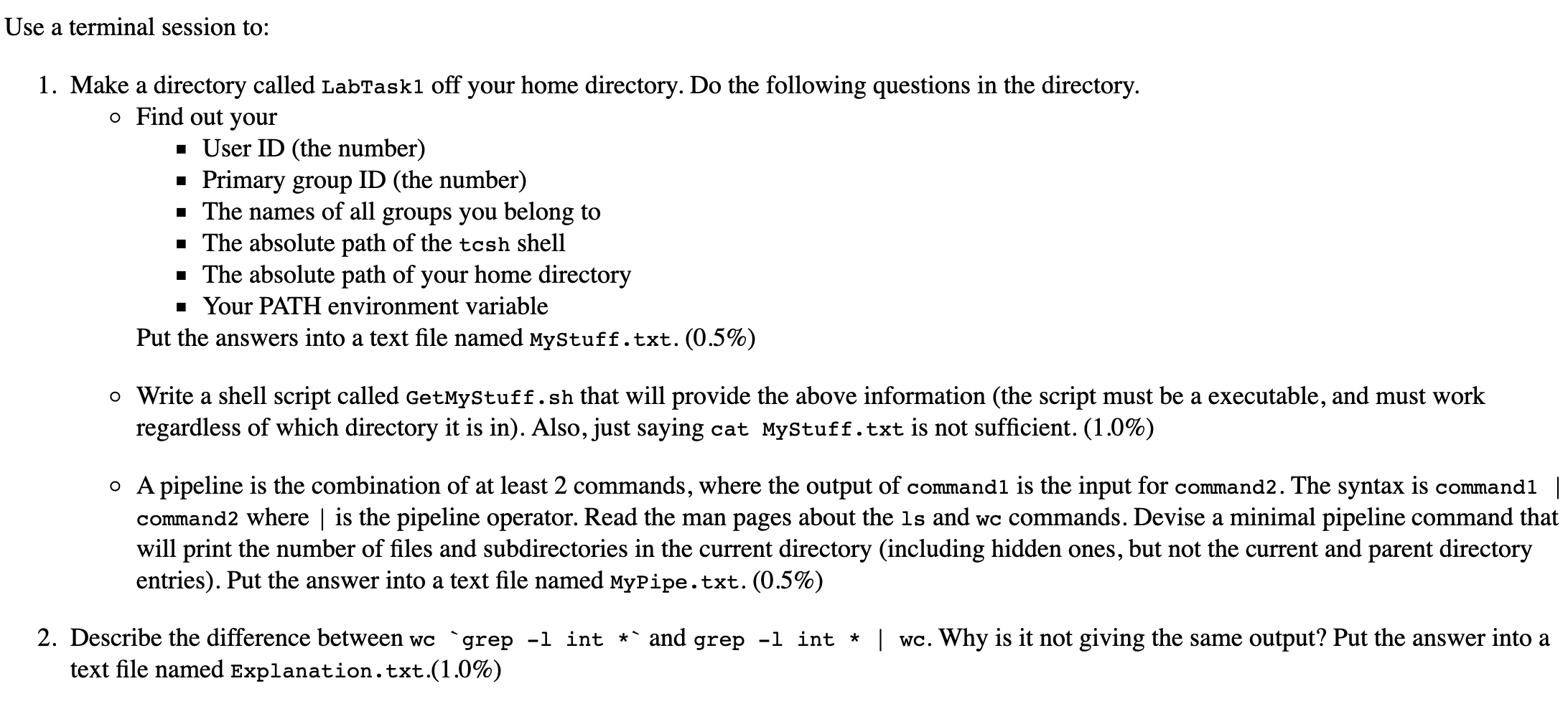 Solved Use a terminal session to: 1. Make a directory called | Chegg.com