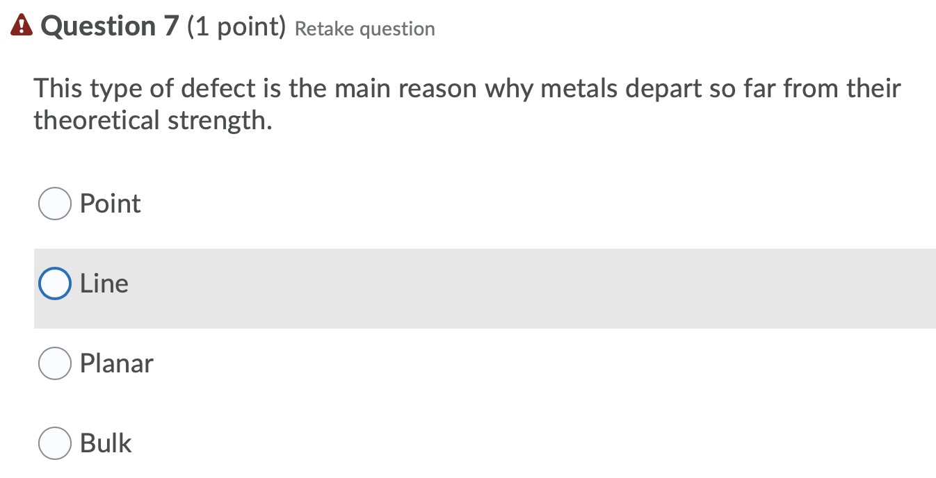 Solved A Question 7 (1 point) Retake question This type of | Chegg.com