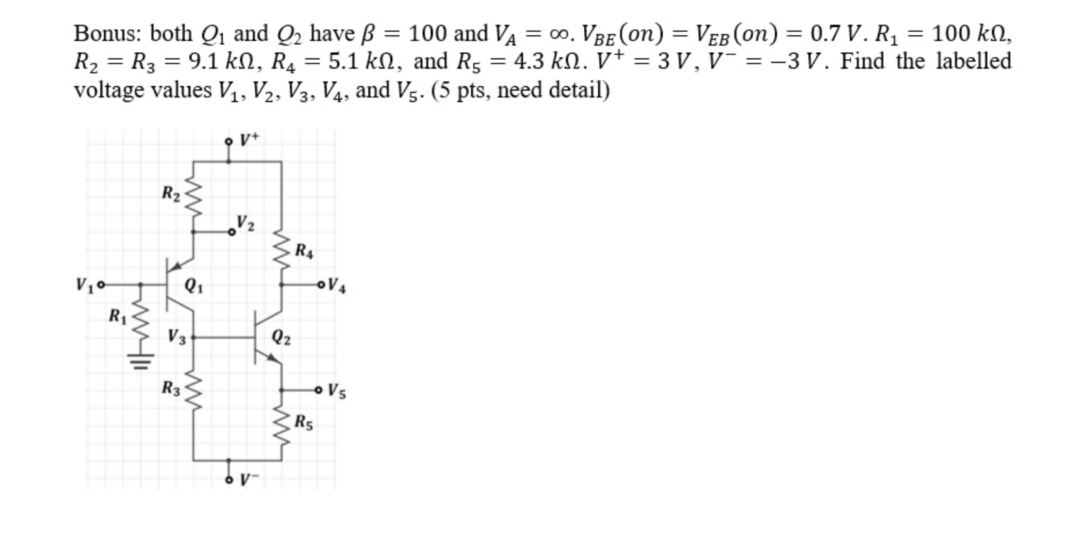 Solved Bonus: both Q1 and Q2 have ß = 100 and VA = 0. Vše | Chegg.com