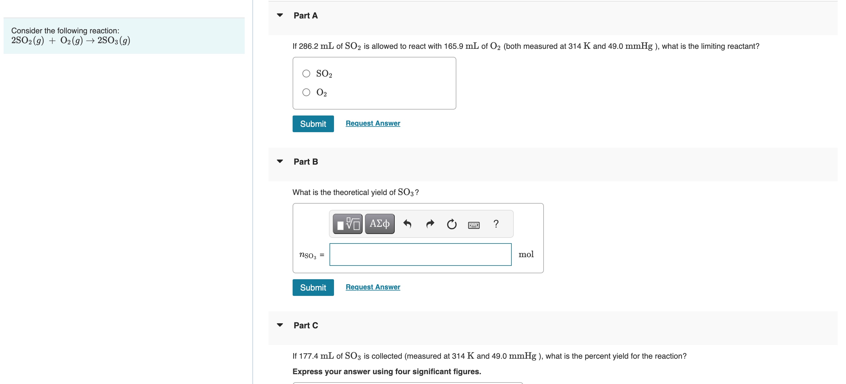 Solved Part AConsider the following | Chegg.com