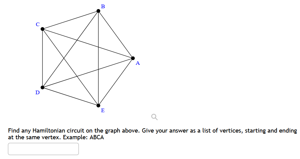 Solved Find any Hamiltonian circuit on the graph above. Give | Chegg.com