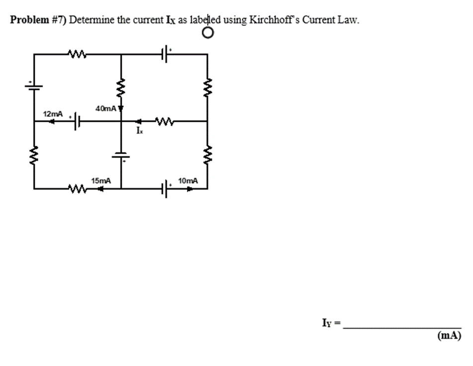 Solved Problem \#7) Determine the current Ix as labelled | Chegg.com Solved Problem \#7) Determine the current Ix as labelled | Chegg.com