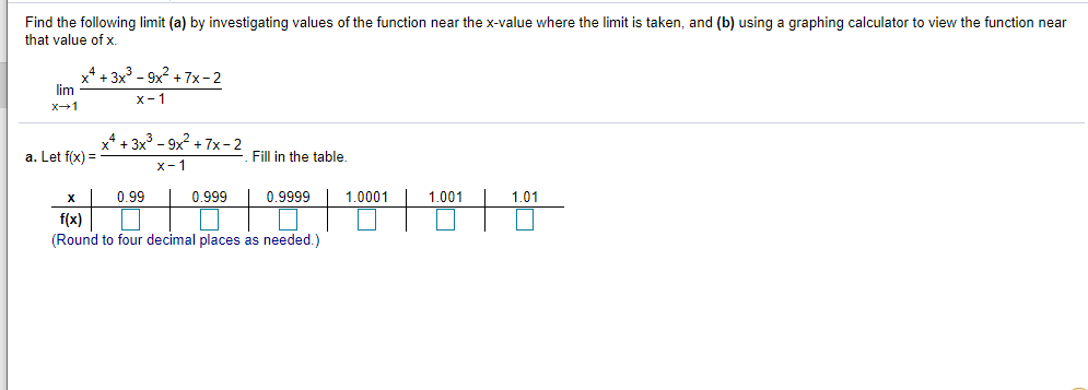 Solved Find the following limit (a) by investigating values | Chegg.com