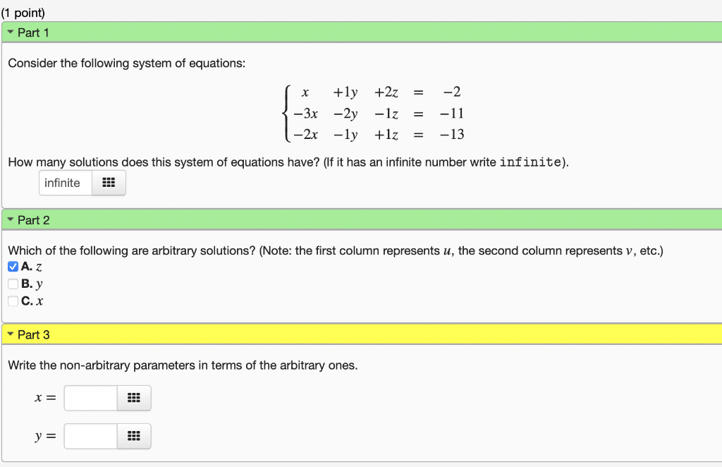 Solved Consider the following system of equations: | Chegg.com