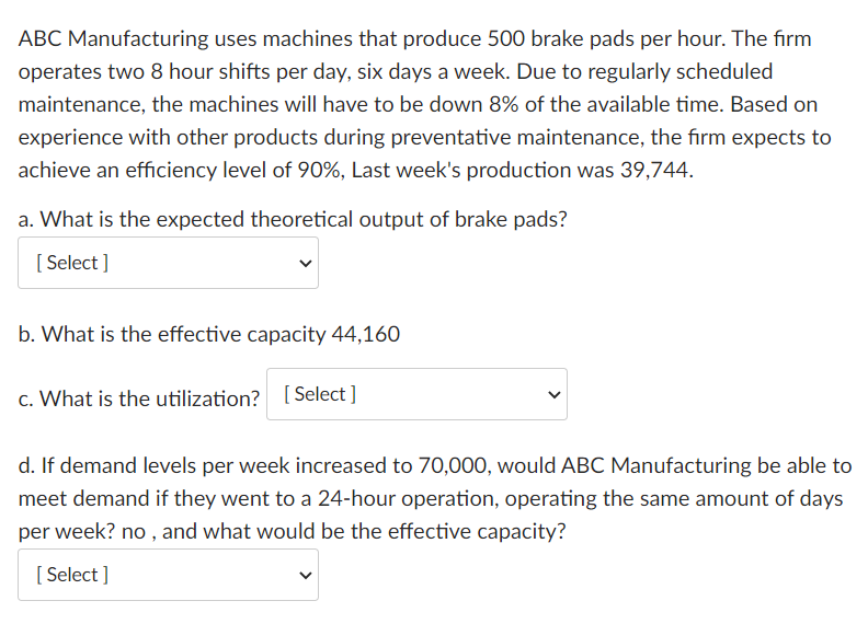 Solved ABC Manufacturing uses machines that produce 500 | Chegg.com