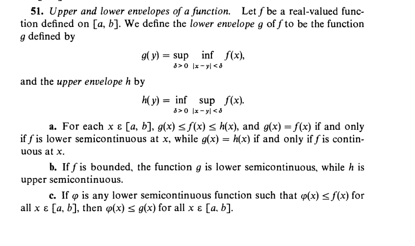 Solved 51. Upper and lower envelopes of a function. Let f be | Chegg.com