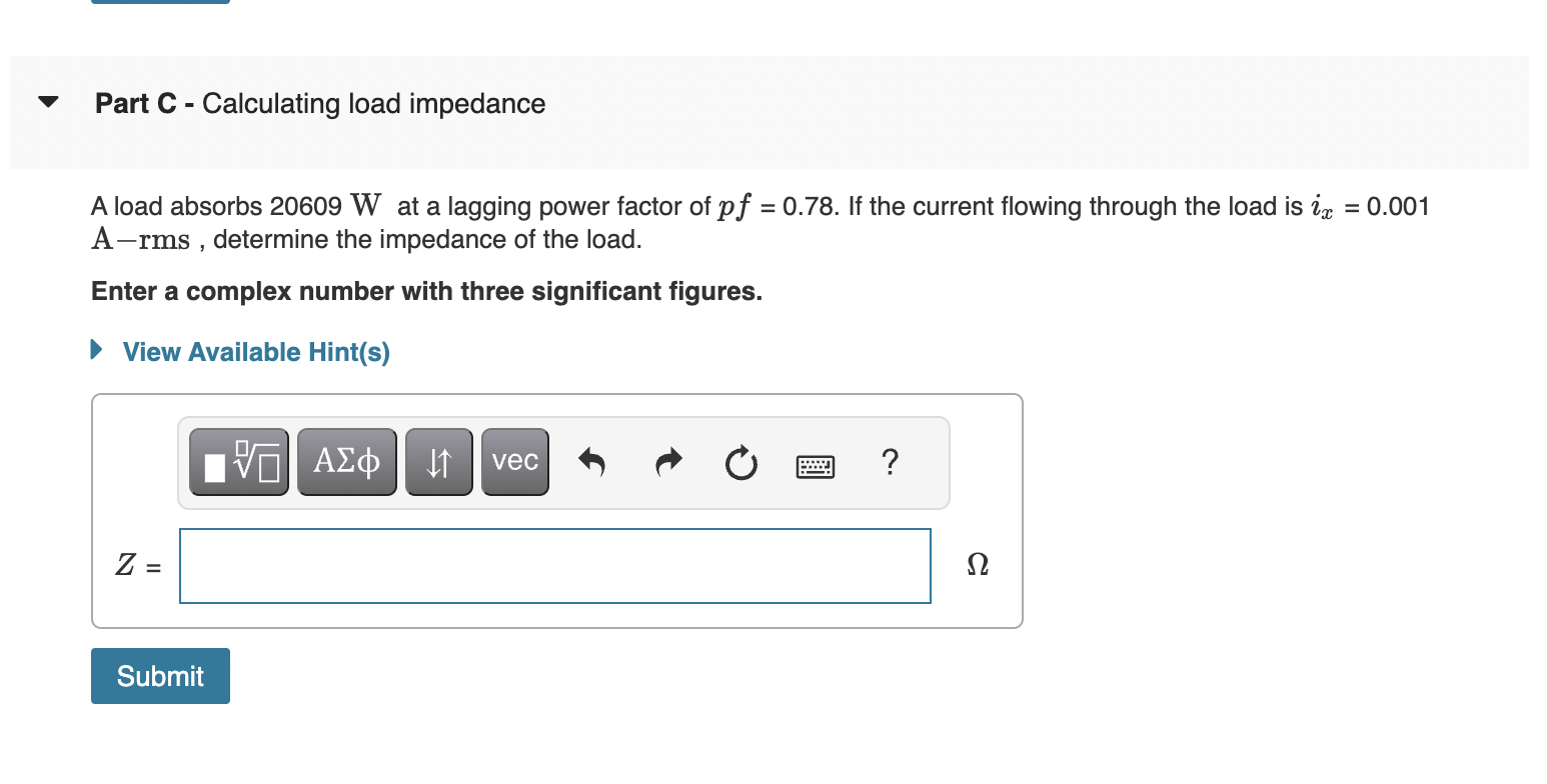 Solved Part A - ﻿Calculating average power, reactive power, | Chegg.com