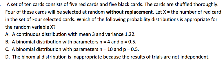 Solved A set of ten cards consists of five red cards and | Chegg.com