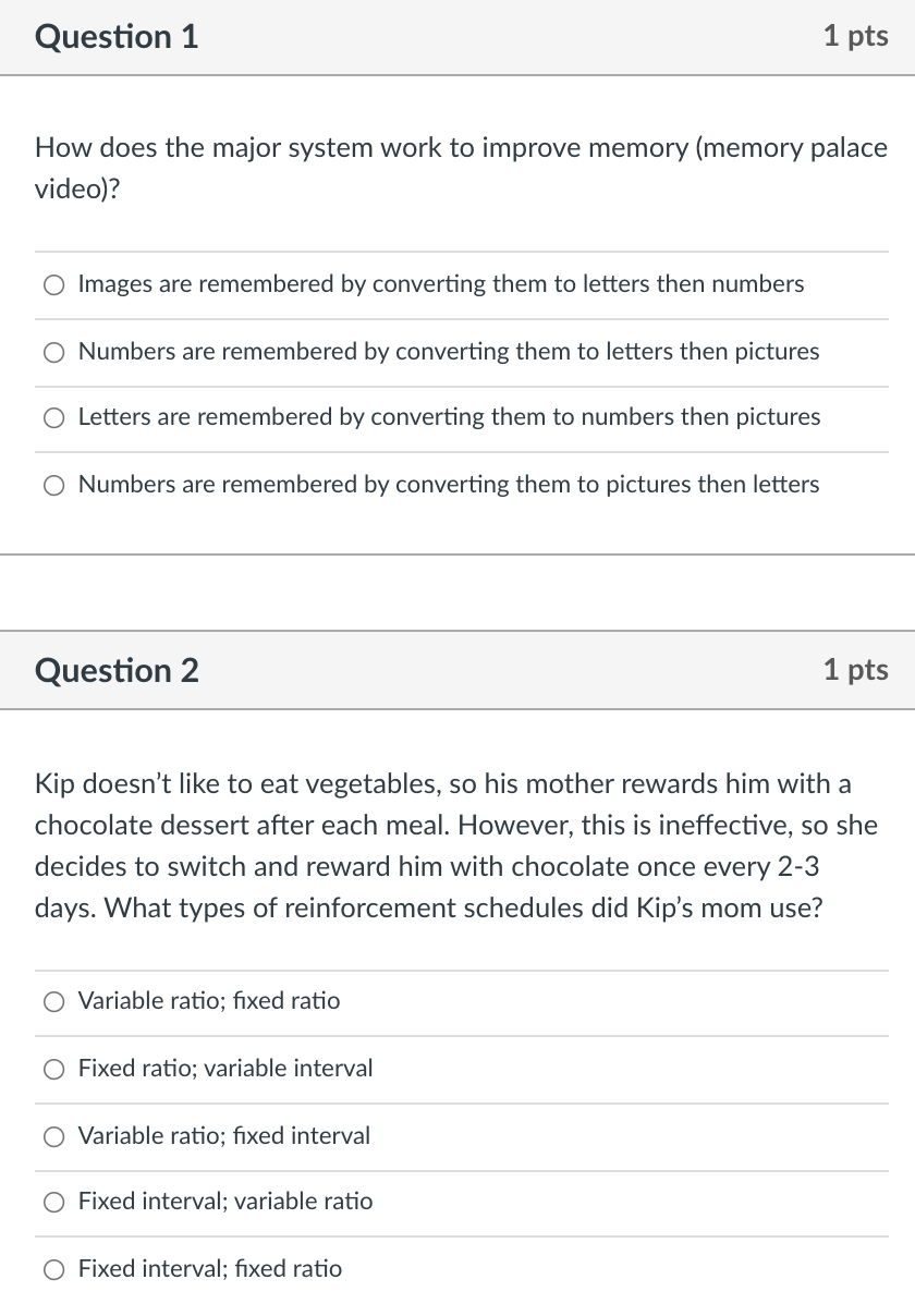 Solved Question 1 1 pts How does the major system work to | Chegg.com