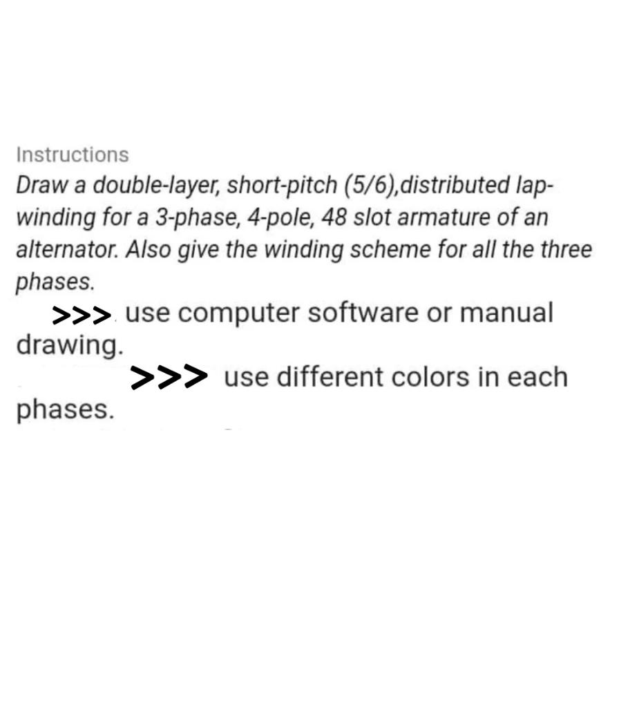 Solved Instructions Draw a double-layer, short-pitch | Chegg.com