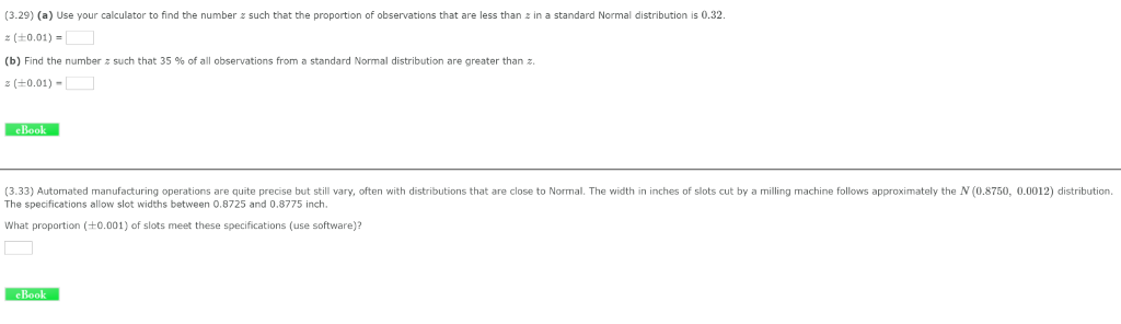 Solved (3.29) (a) Use your calculator to find the number z | Chegg.com