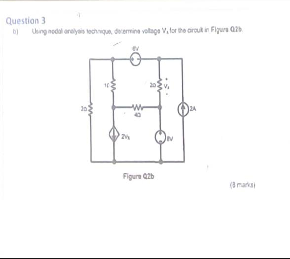 Solved Using nodal analysis technique, determine voltage Vx | Chegg.com