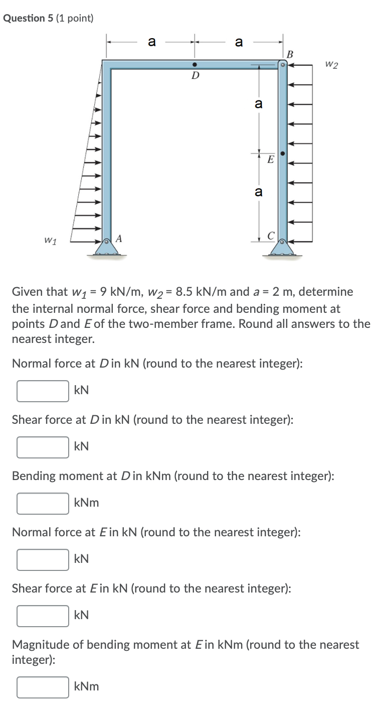 Solved Question 5 (1 point) a a B W2 D a E a W1 JAA Given | Chegg.com