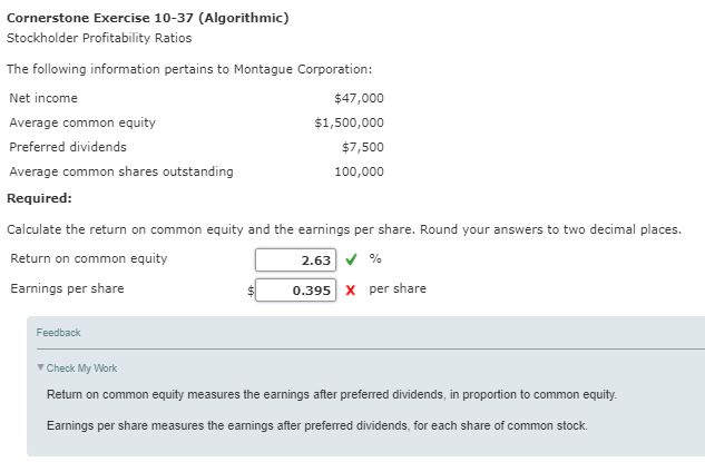 Solved Cornerstone Exercise 10-37 (Algorithmic) Stockholder | Chegg.com