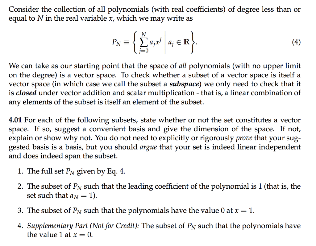 Solved Consider the collection of all polynomials (with real | Chegg.com