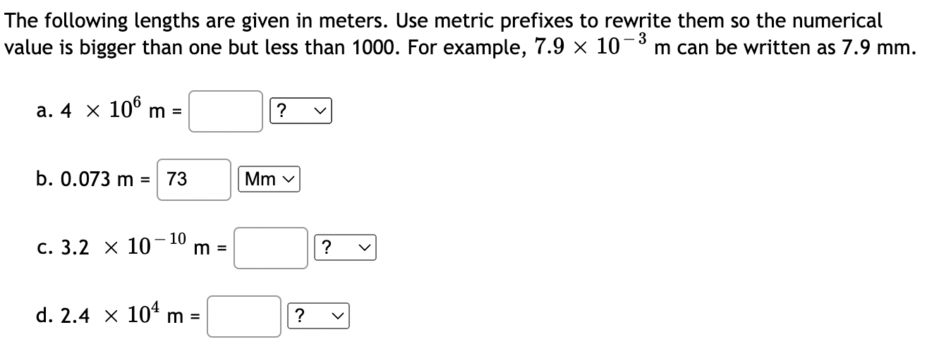 Solved The following lengths are given in meters. Use metric | Chegg.com