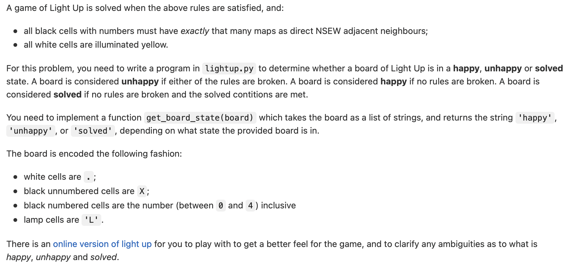 Solved This question is about a game called Light Up. A | Chegg.com