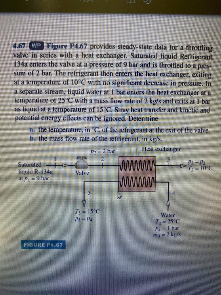 Solved 4.67 WP Figure P4.67 provides steady-state data for a | Chegg.com