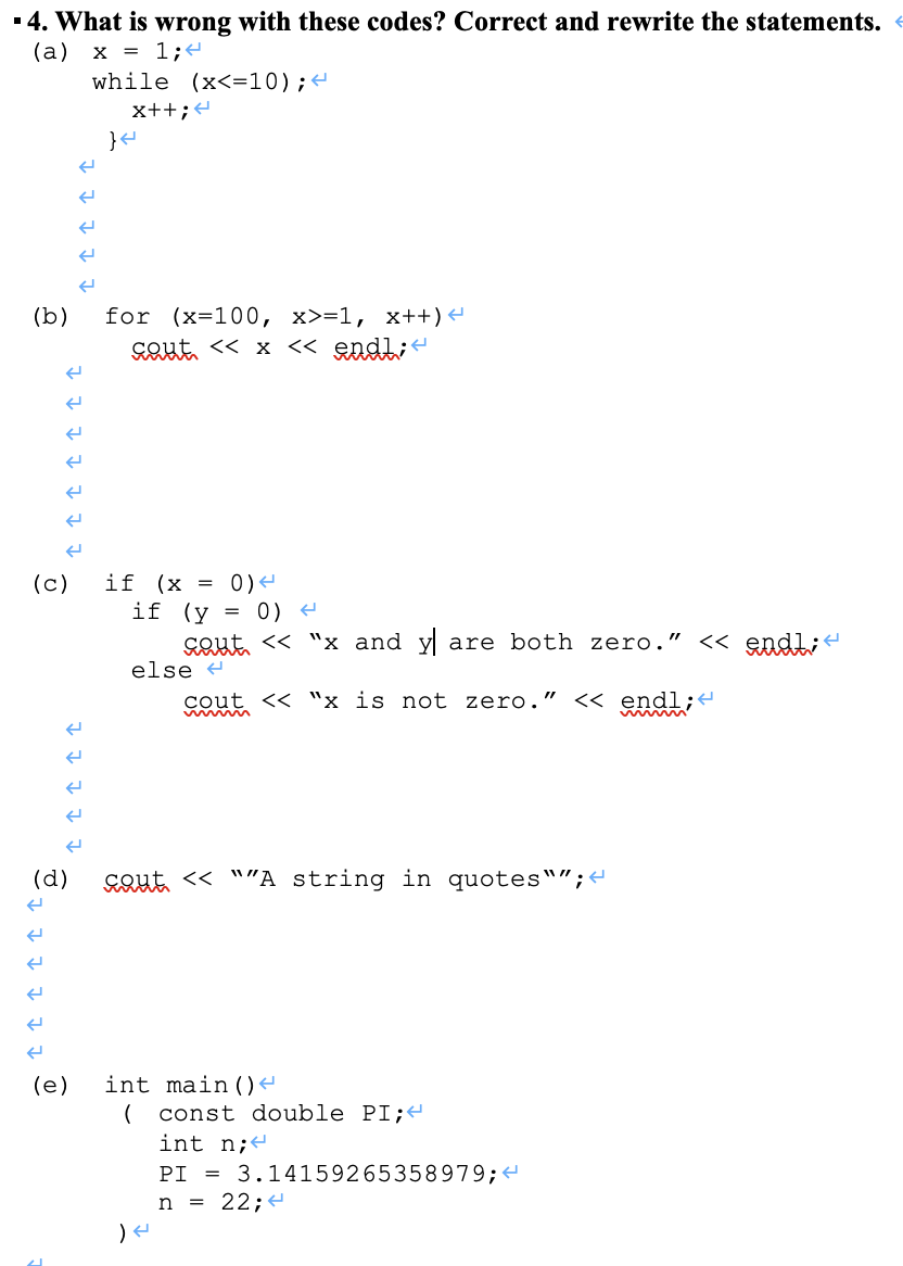 Solved What Is Wrong With These Codes Correct And Rewrite