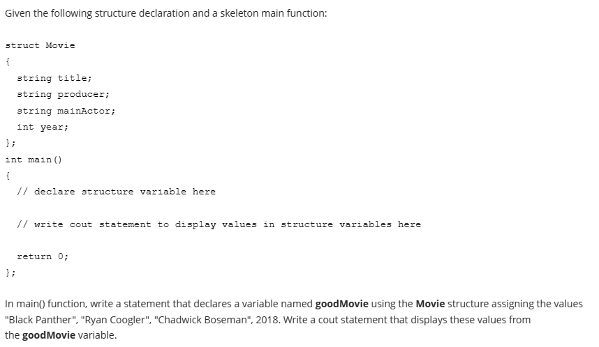 Solved Given The Following Structure Declaration And A 2532