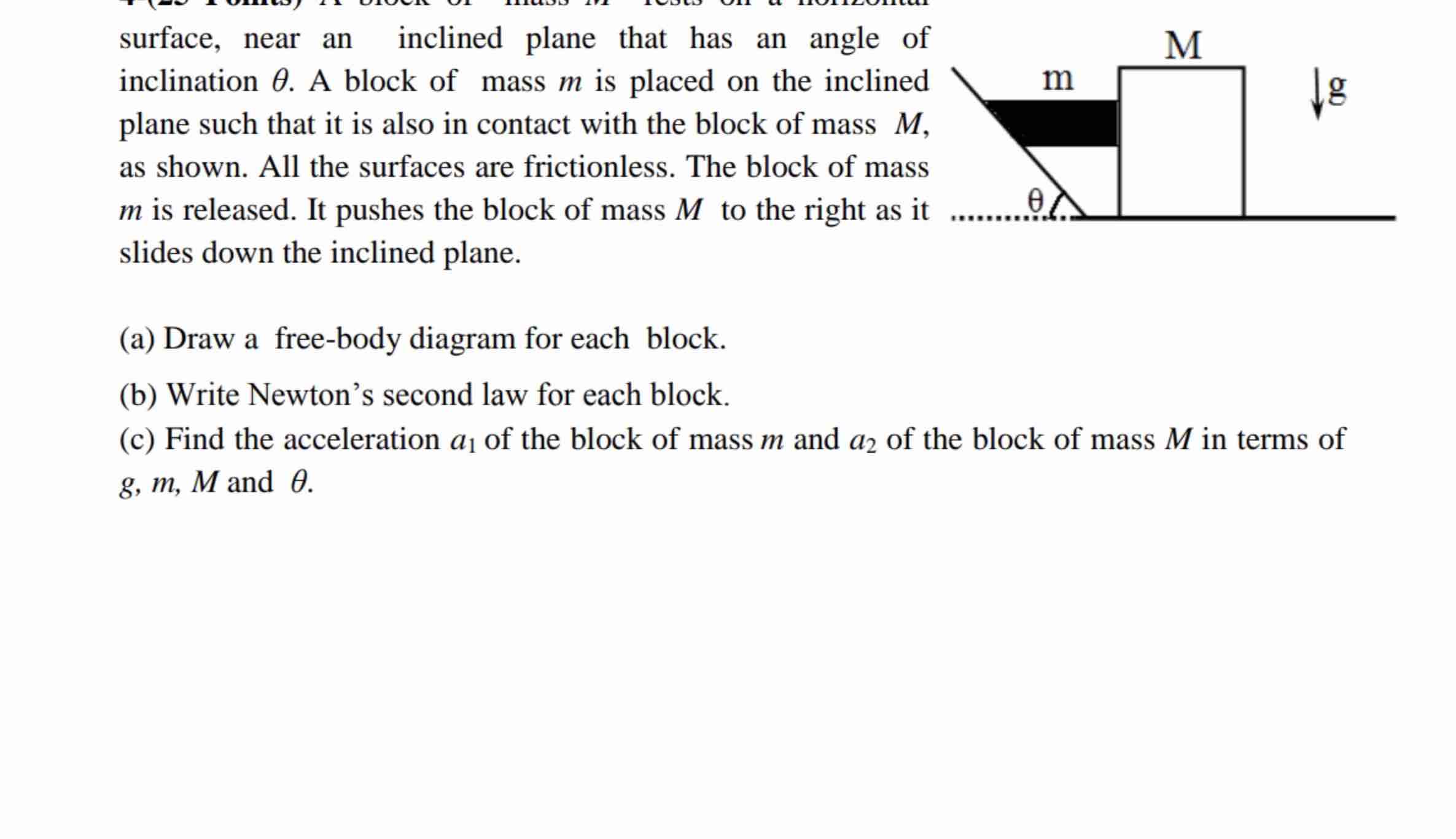 Solved A block of mass M rests on a horizontal surface, near | Chegg.com