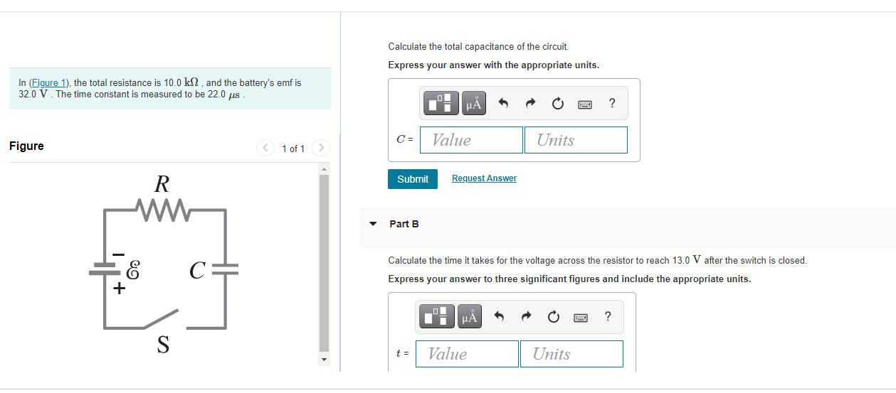 Solved Calculate the total capacitance of the circuit. | Chegg.com