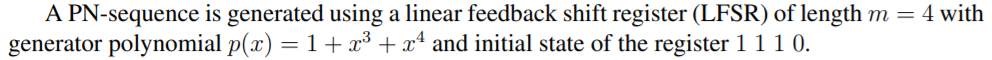 Solved A PN-sequence is generated using a linear feedback | Chegg.com