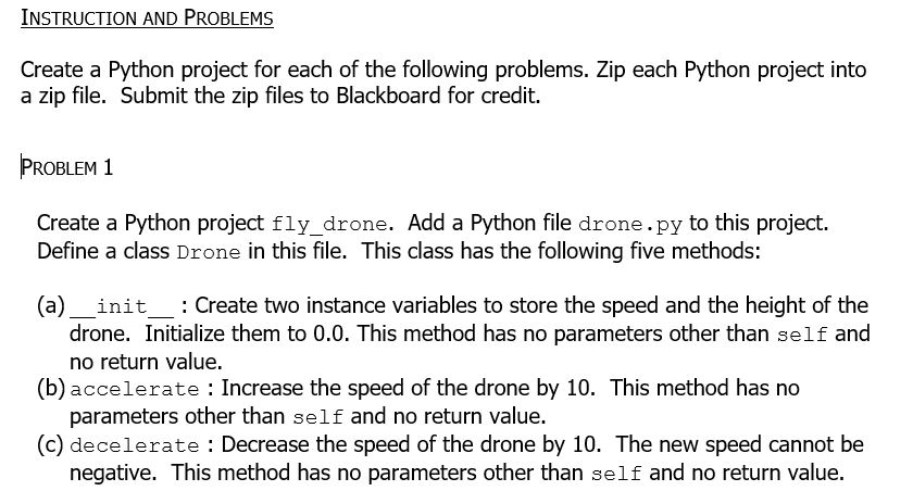 Solved INSTRUCTION AND PROBLEMS Create a Python project for | Chegg.com