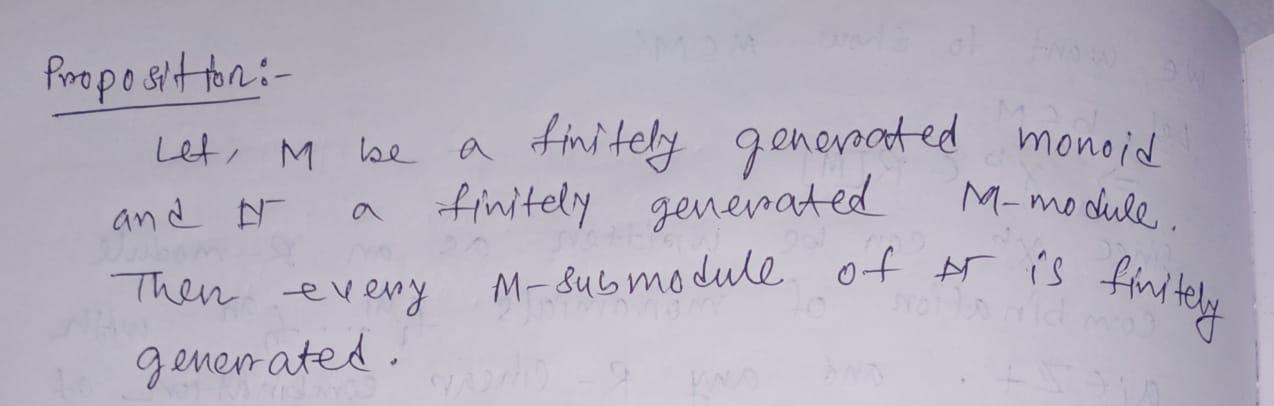 Solved Let M be M-module . Proposition:- finitely generated | Chegg.com