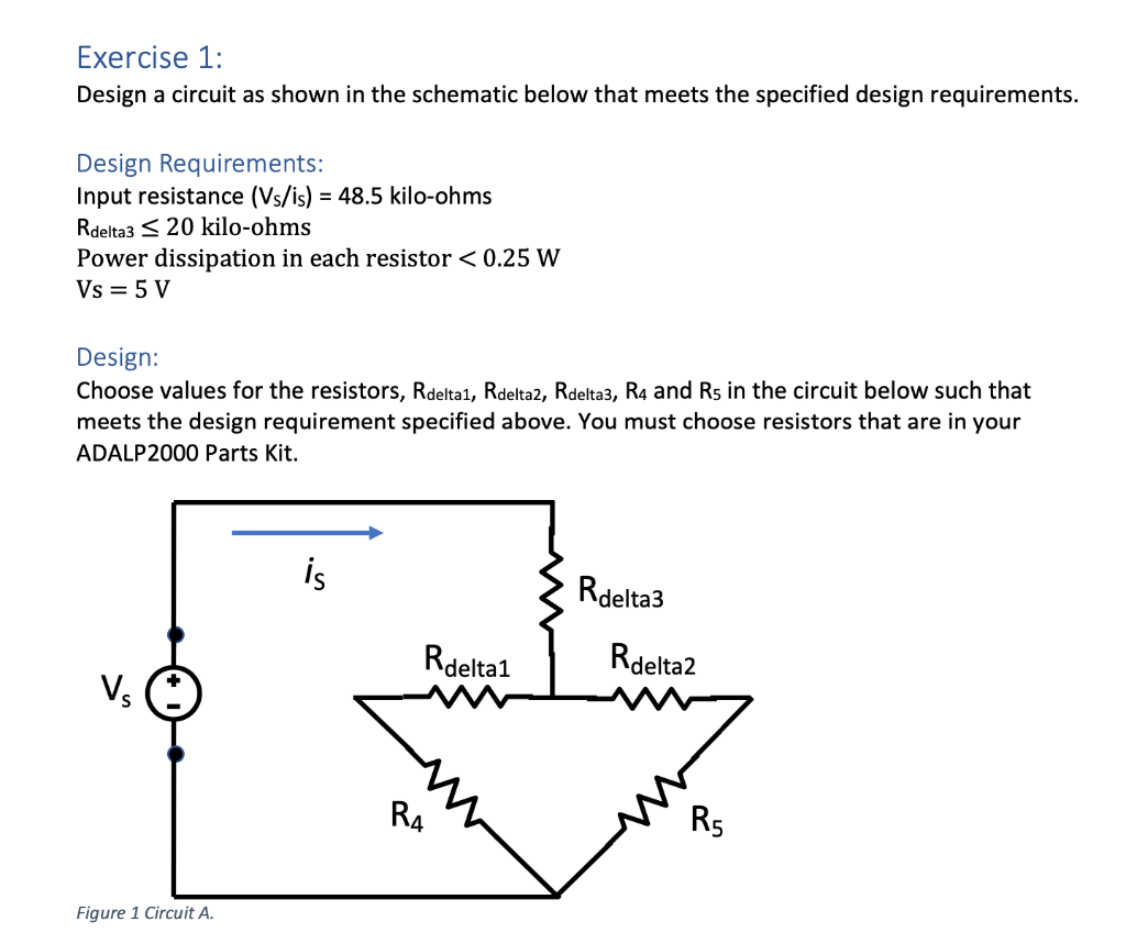 Solved Exercise 1: Design a circuit as shown in the | Chegg.com