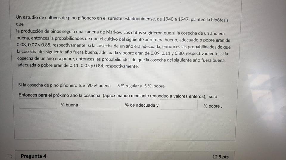 Solved A study of stone pine crops in the Southeastern | Chegg.com