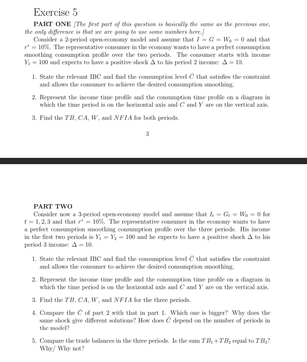 Solved Exercise 5 PART ONE /The first part of this question | Chegg.com