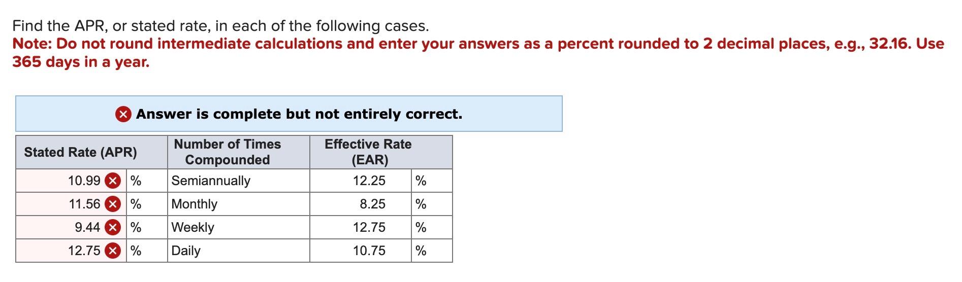 Solved Find the APR, or stated rate, in each of the | Chegg.com