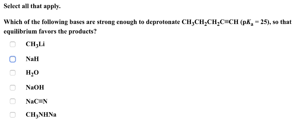 Solved Select all that apply. Which of the following bases | Chegg.com