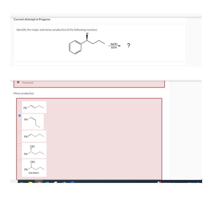 Solved Identify the major and minor product(s) of the | Chegg.com