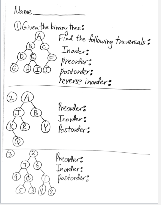 Solved Name Given the binary tree: 6 H 2 A (3. B (2 0 Find | Chegg.com