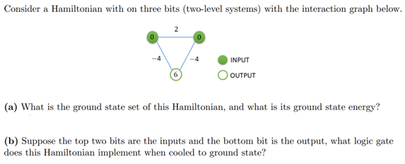 Solved Consider a Hamiltonian with on three bits (two-level | Chegg.com