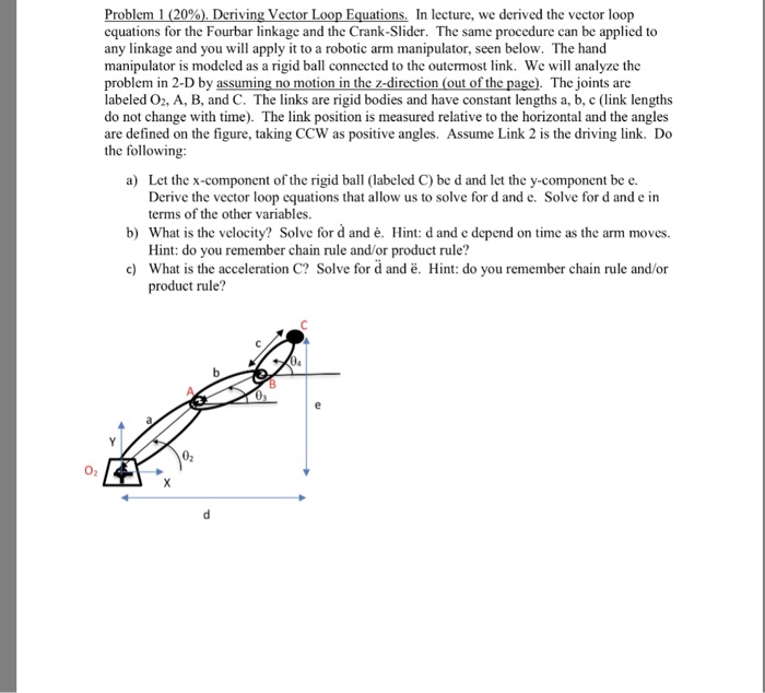 Solved Problem 1 20 Deriving Vector Loop Equations In