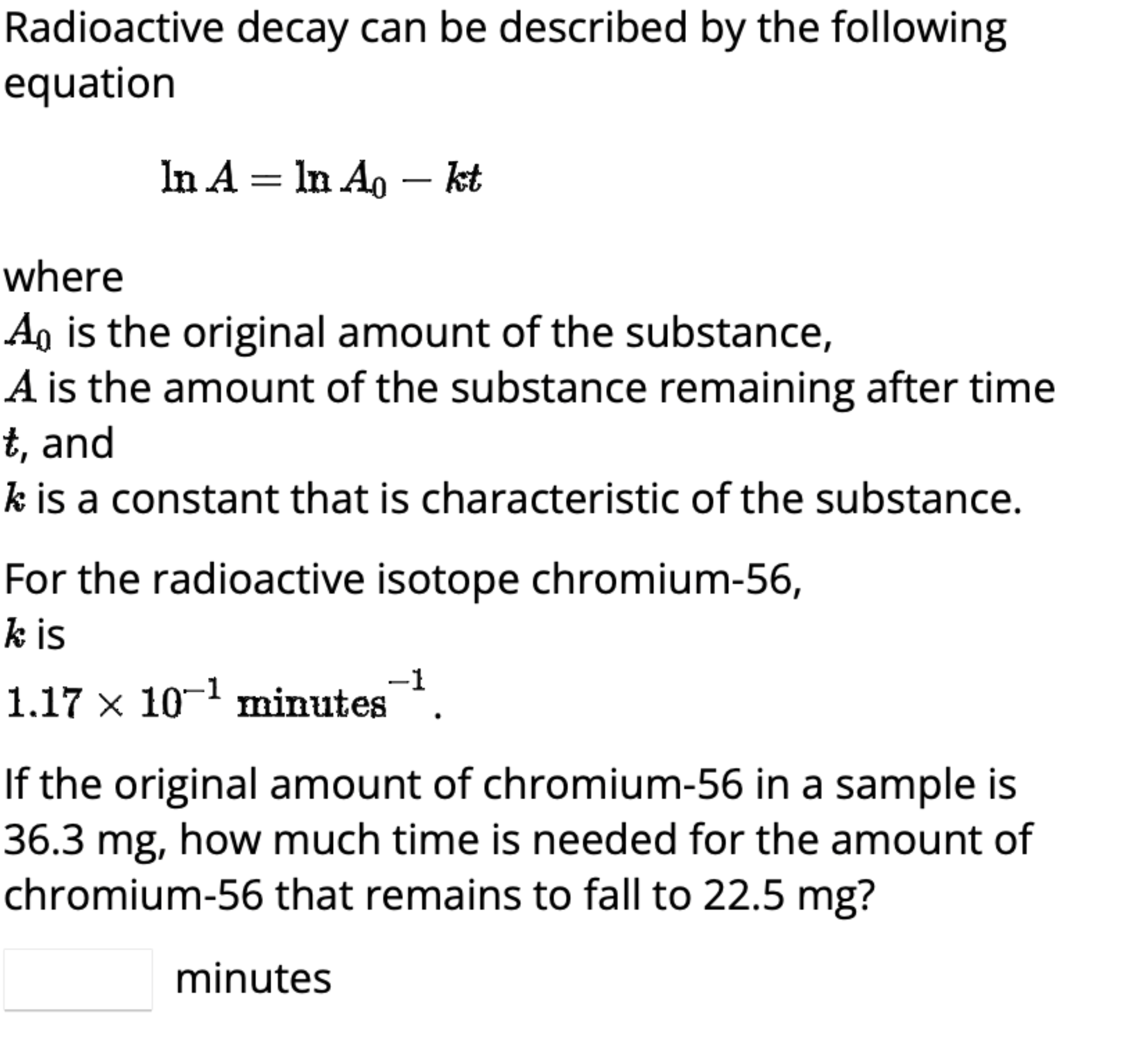 Solved Radioactive decay can be described by the | Chegg.com