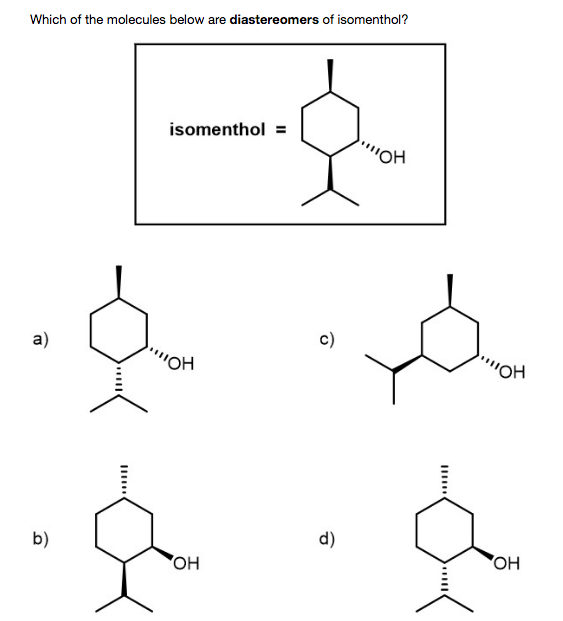 Solved Which of the molecules below are diastereomers of | Chegg.com