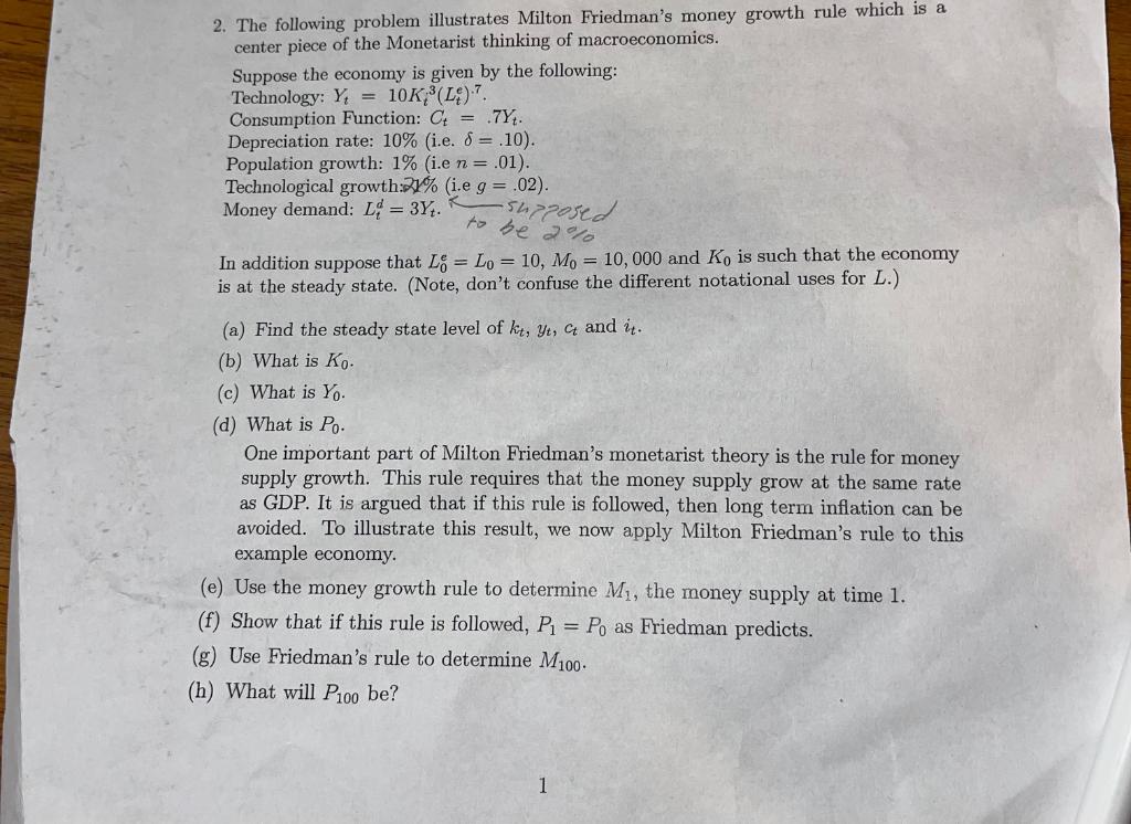 Solved 2. The following problem illustrates Milton | Chegg.com