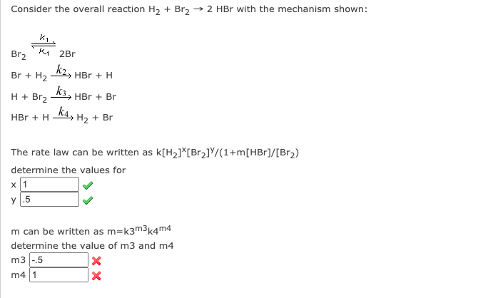 Solved Consider the overall reaction H2 + Br2 → 2 HBr with | Chegg.com