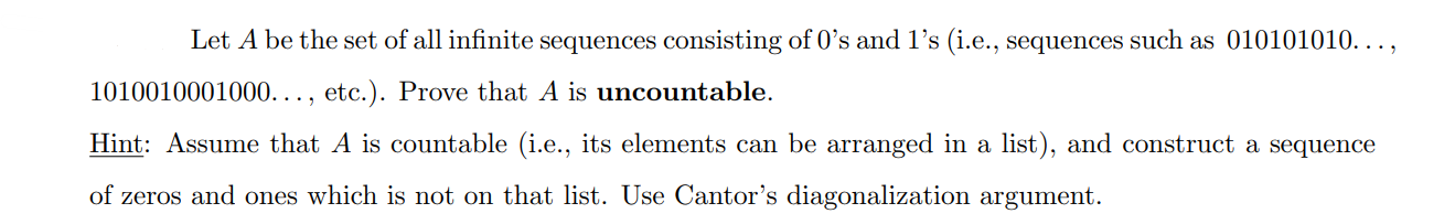 Solved Let A be the set of all infinite sequences consisting | Chegg.com