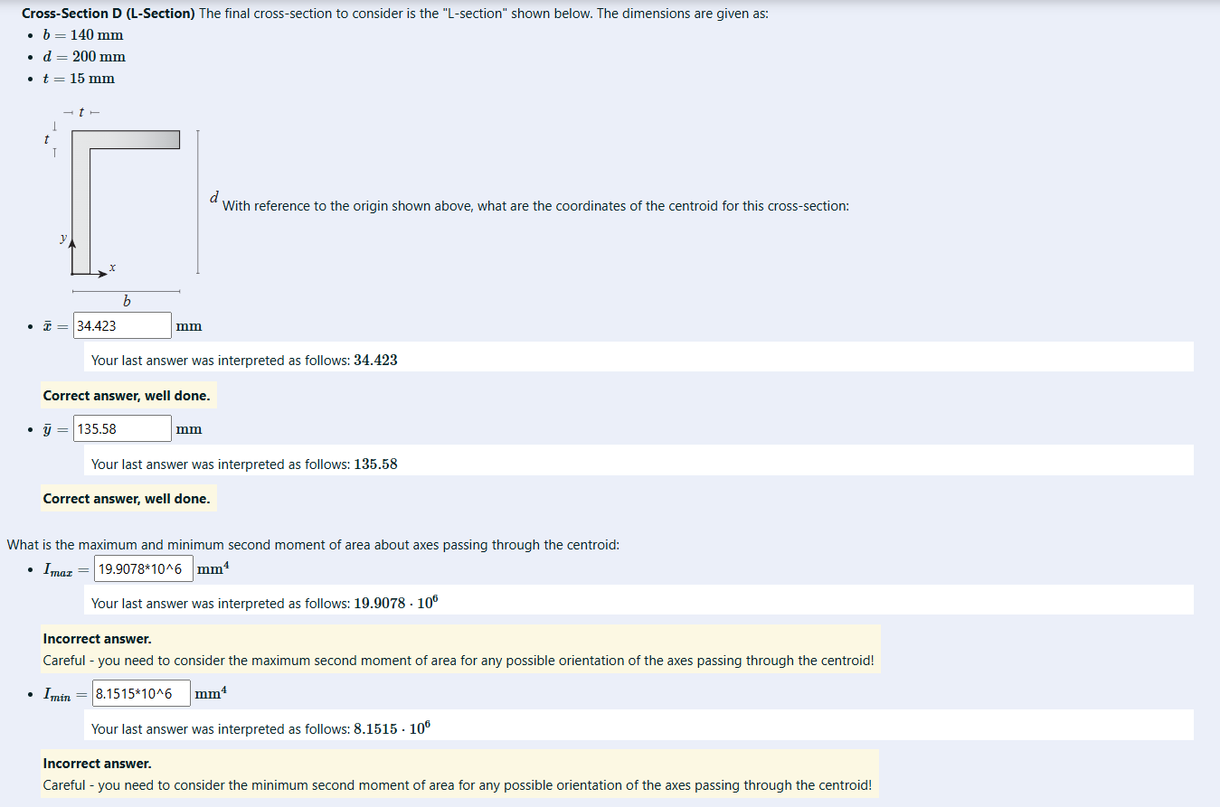 Solved Cross-Section D (L-Section) ﻿The final cross-section | Chegg.com