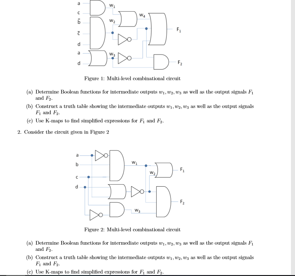 Solved Figure 1: Multi-level combinational circuit (a) | Chegg.com