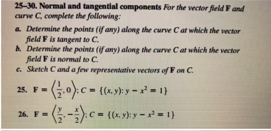 Solved 25 30 Normal And Tangential Components For The