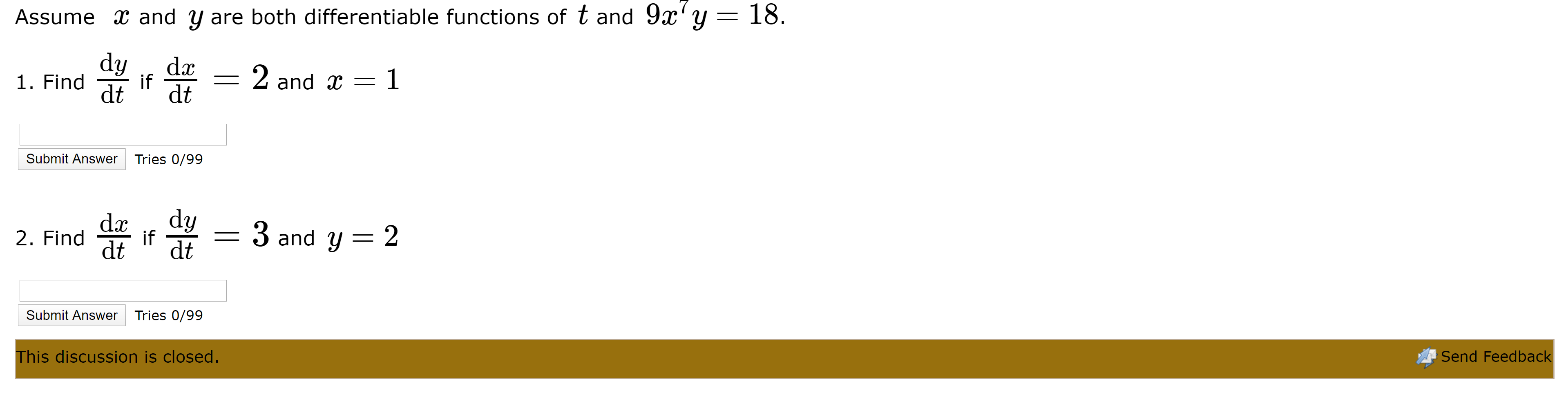 Solved Assume x x and yy are both differentiable | Chegg.com