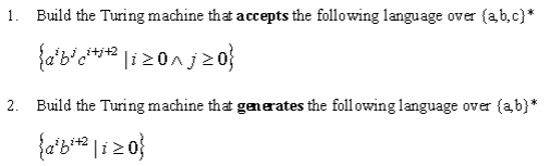 Solved 1. Build the Turing machine that accepts the | Chegg.com