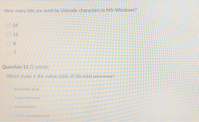Solved How many bits are used by Unicode characters in | Chegg.com